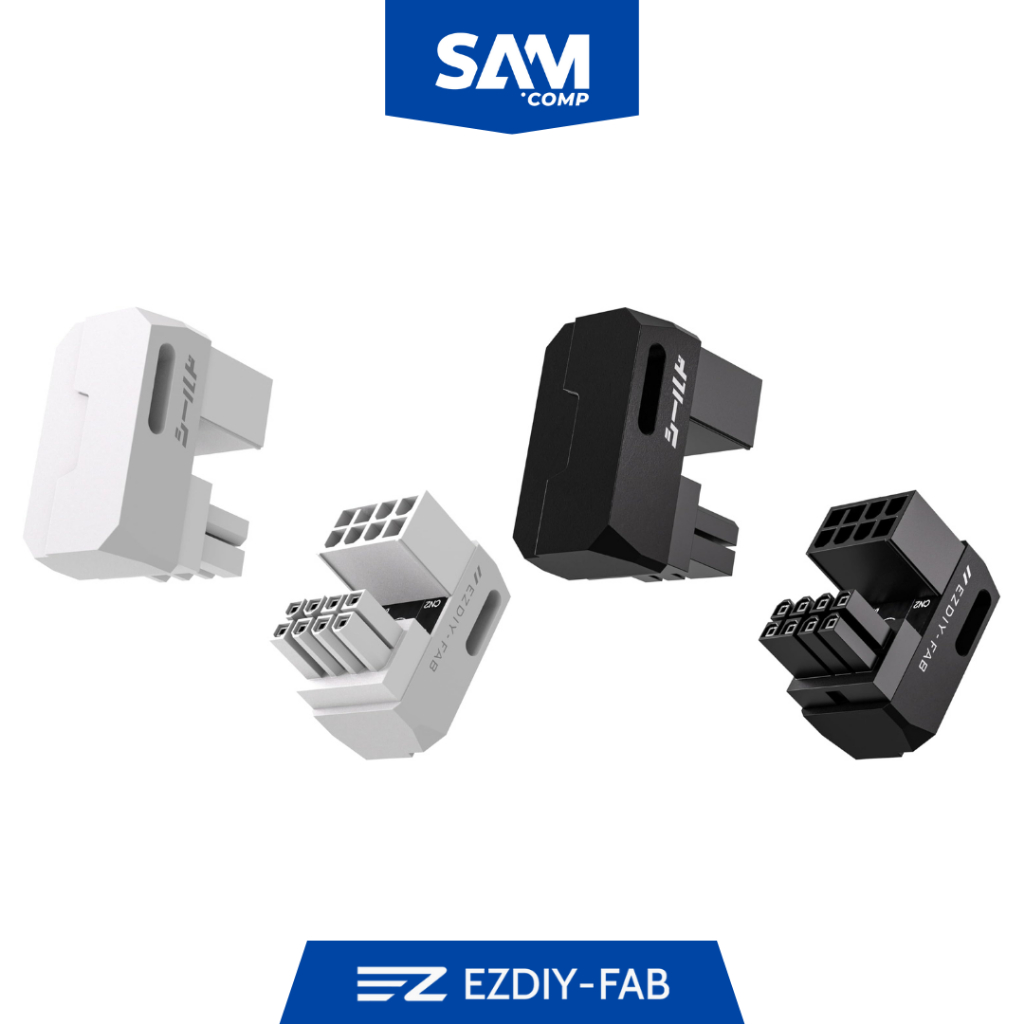 EZDIY-FAB Shield Series 8-Pin PCIe GPU Power Adapter,180-Degree U-Turn ...