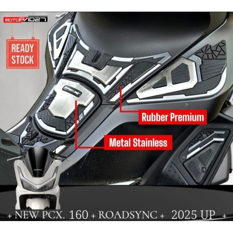 Motopad27 New PCX 160 2025 up roadsync rubber + stainless body ...