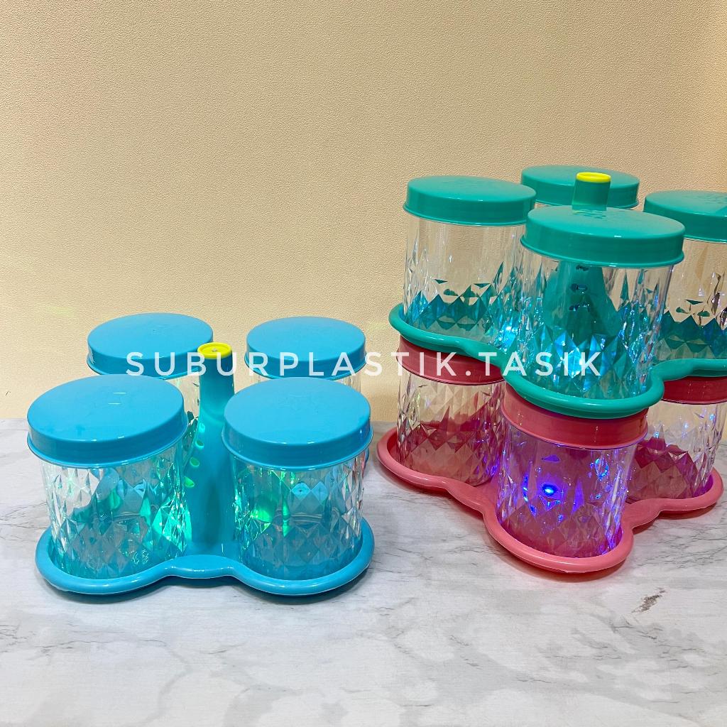 Large Twinkling Universal Jar Set contains 4 pcs + Tray | Capacity 1 ...