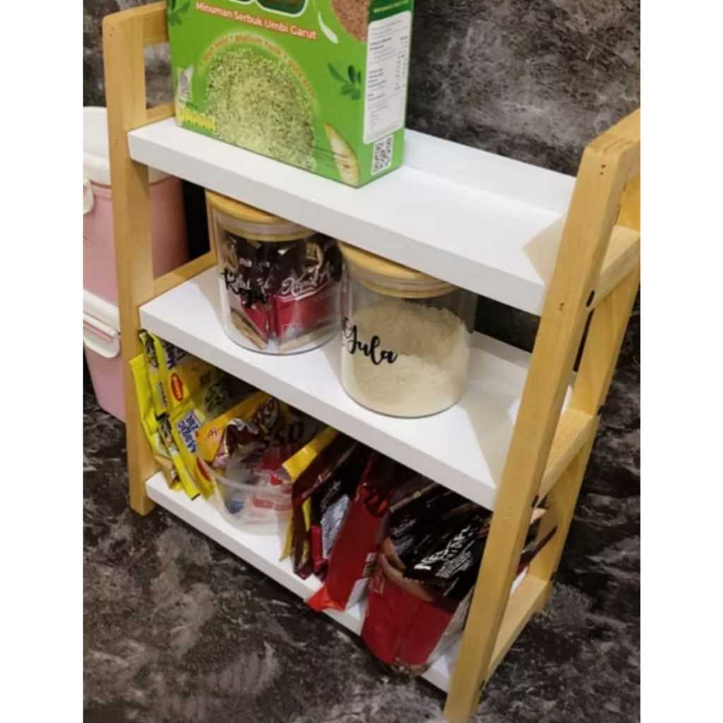 KAYU 3 Tier Kitchen Spice Rack, Selected Wooden Skincare Rack ...
