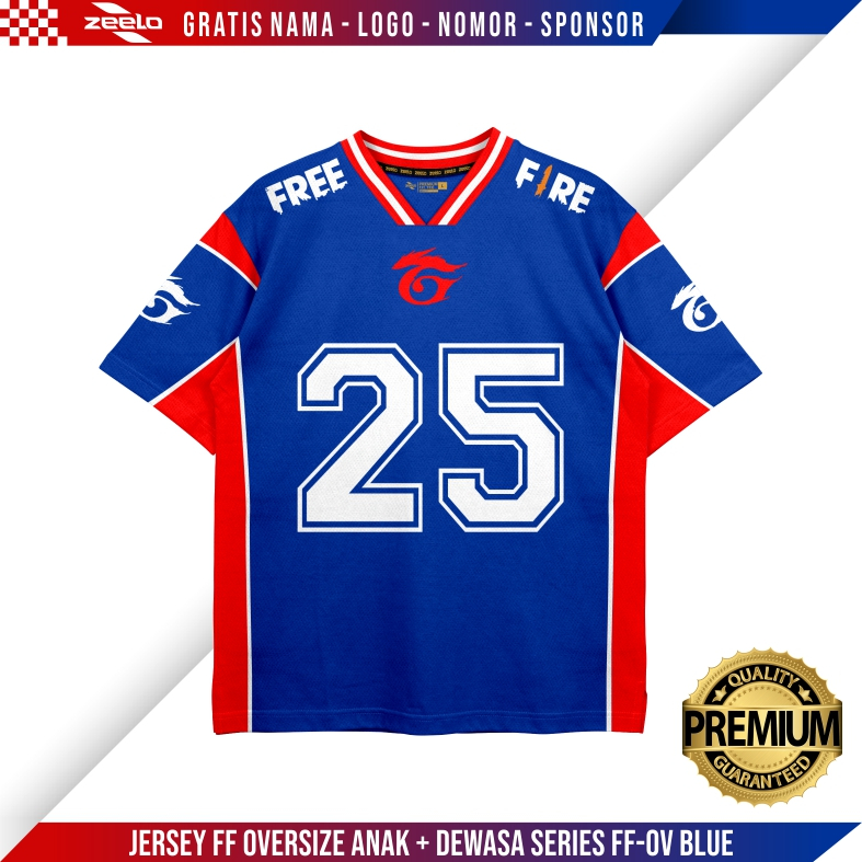 Ff Free Fire Oversized Jersey for Children & Adults, Full Print, Free ...