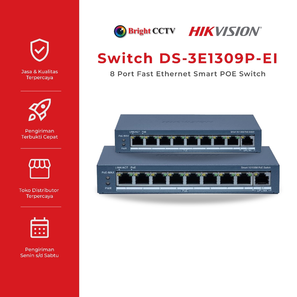 Switch HUB POE HIKVISION 8 PORT DS-3E1309P-EI SMART MANAGED SWITCH | Shopee Malaysia