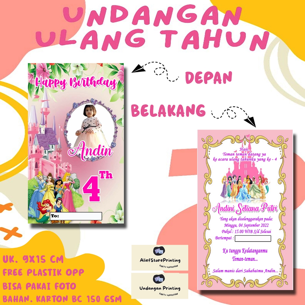 Princes 1 birthday invitation (30 PCS / 50 PCS) Children's birthday ...