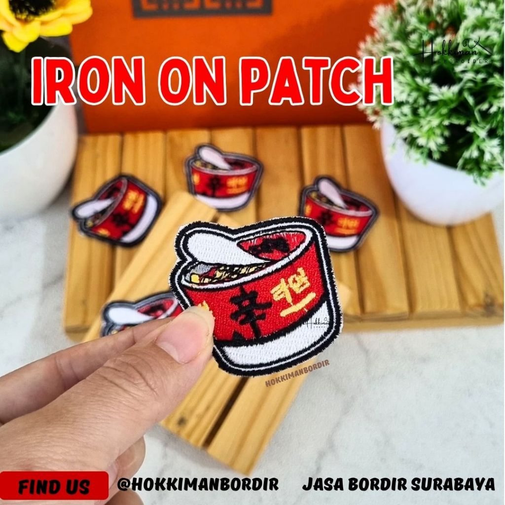 Iron On Embroidered Patch Indomie Food Ramyun Nutela Banana Milk Soju ...