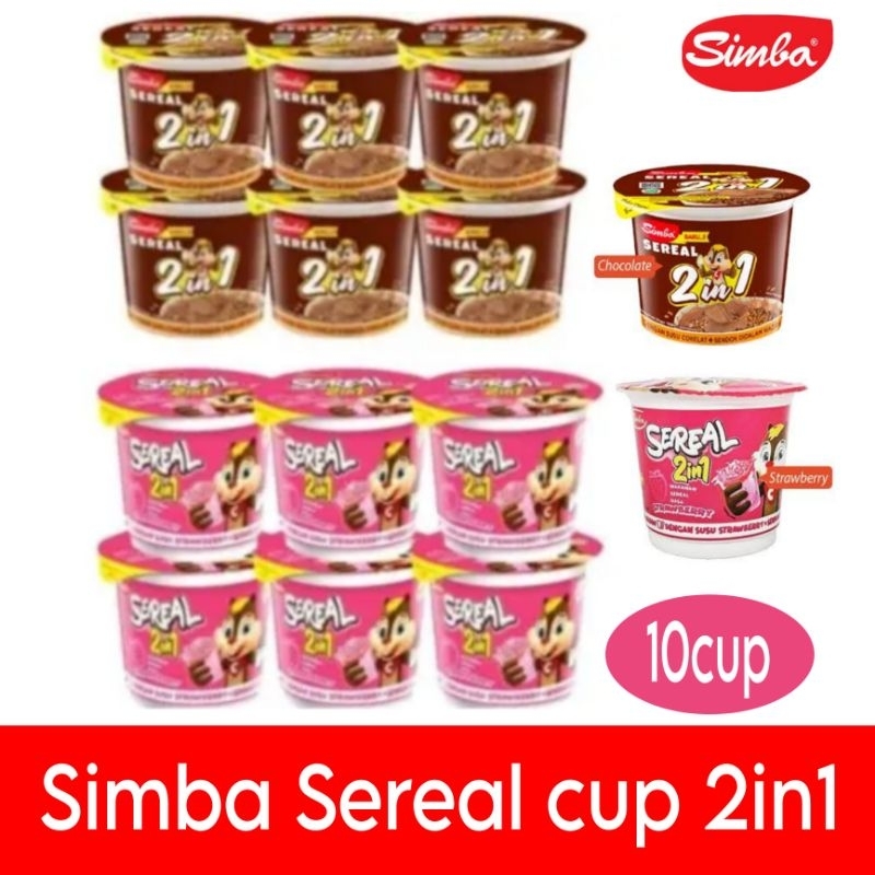 Simba Cereal 2 in 1 contains 10 cups/pack | Shopee Malaysia