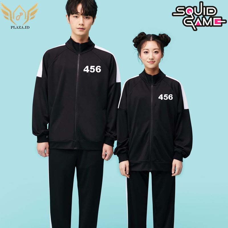 PUTIH HITAM Squid GAME JACKET OVERSIZE KOREAN GAME JACKET CAN CUSTOM ...