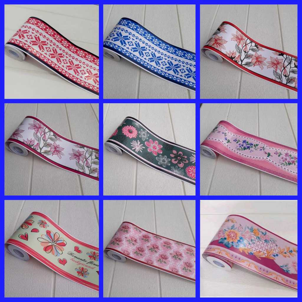 List Border Stickers 10 meters Wall Border List Border Flower Motif ...
