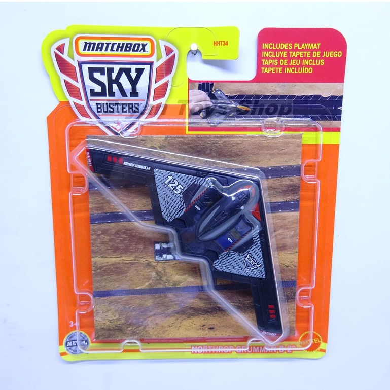 HITAM Matchbox Sky Busters Northrop Grumman B-2 Black Plane | Shopee ...