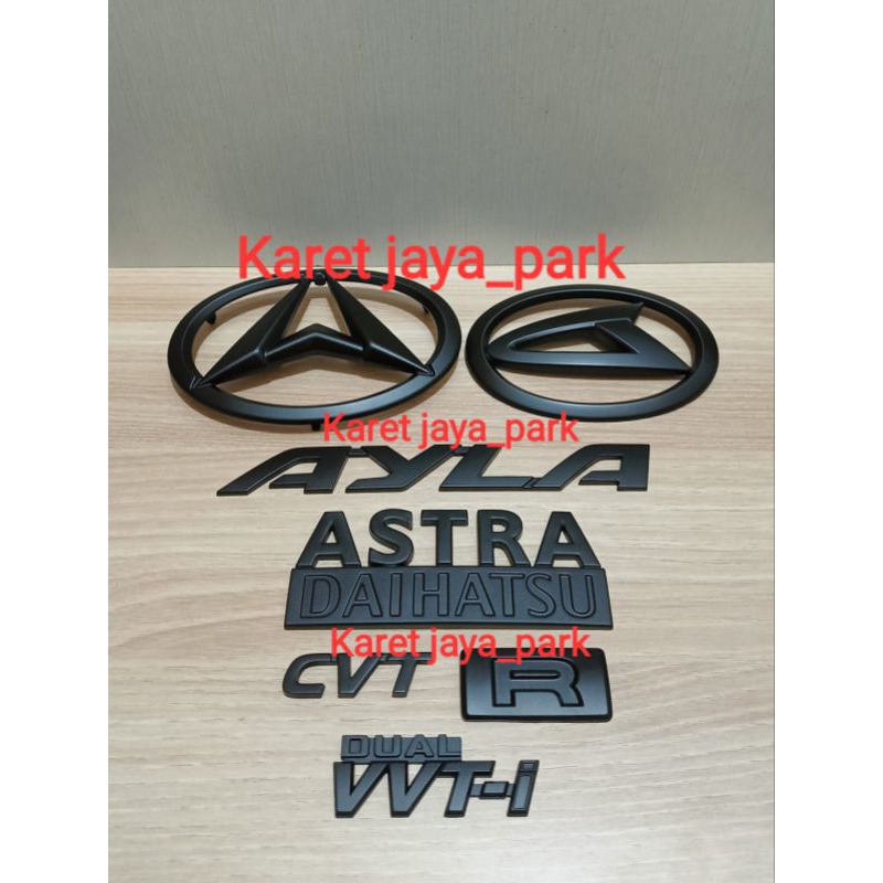 HITAM Daihatsu Ayla 2022-2024 logo writing Emblem, complete set, matte ...