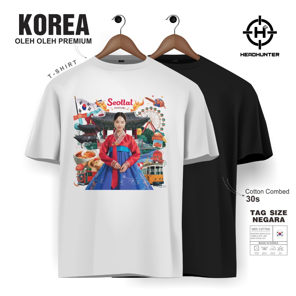 T-SHIRT BY KOREA SEOUL BUSAN WEAR ASEAN COUNTRYTAG MADE IN 30S COTTON ...