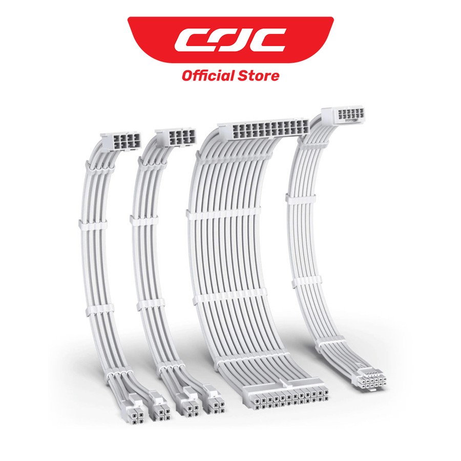 Ezdiy-fab EZDPI227-1 16 AWG PSU 12VHPWR Cable Extension - All White ...