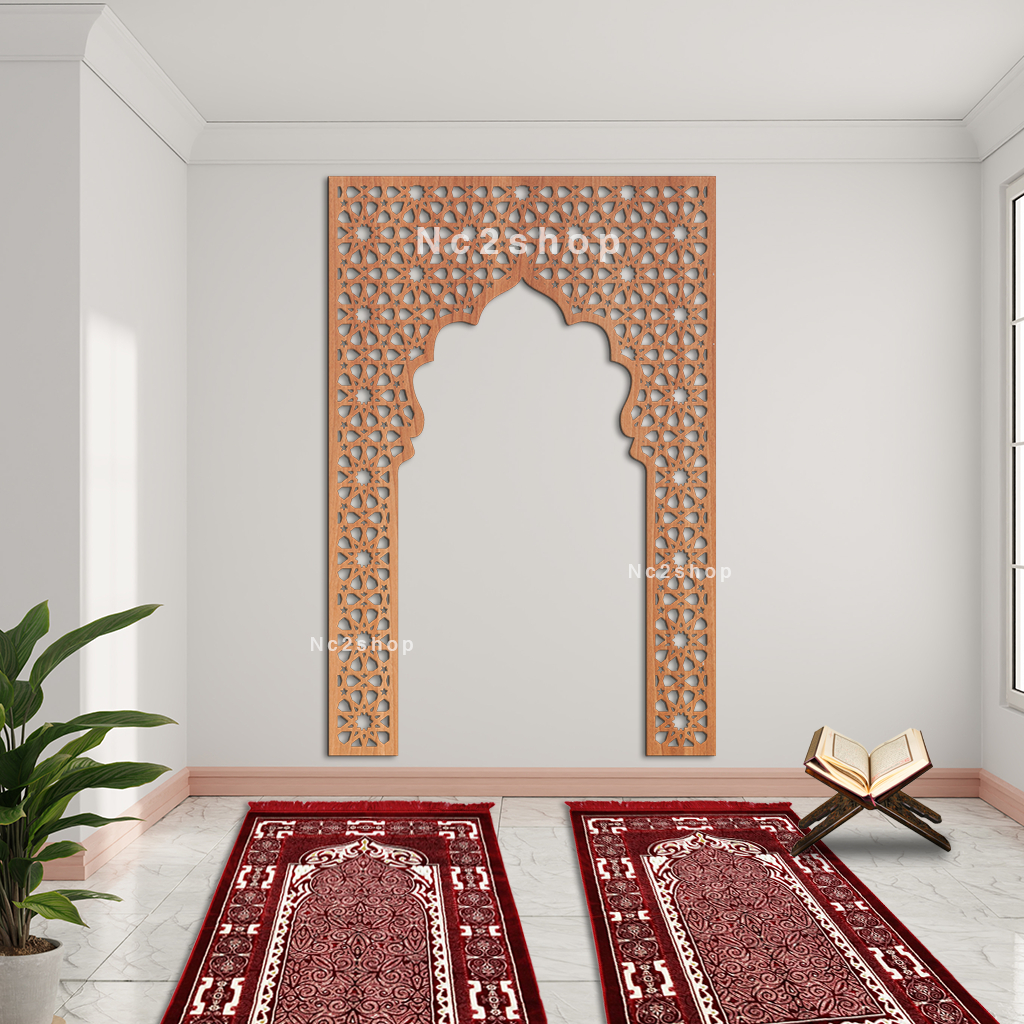 Wall decoration Calligraphy Mihrab Prayer Room Dome Wood Material ...