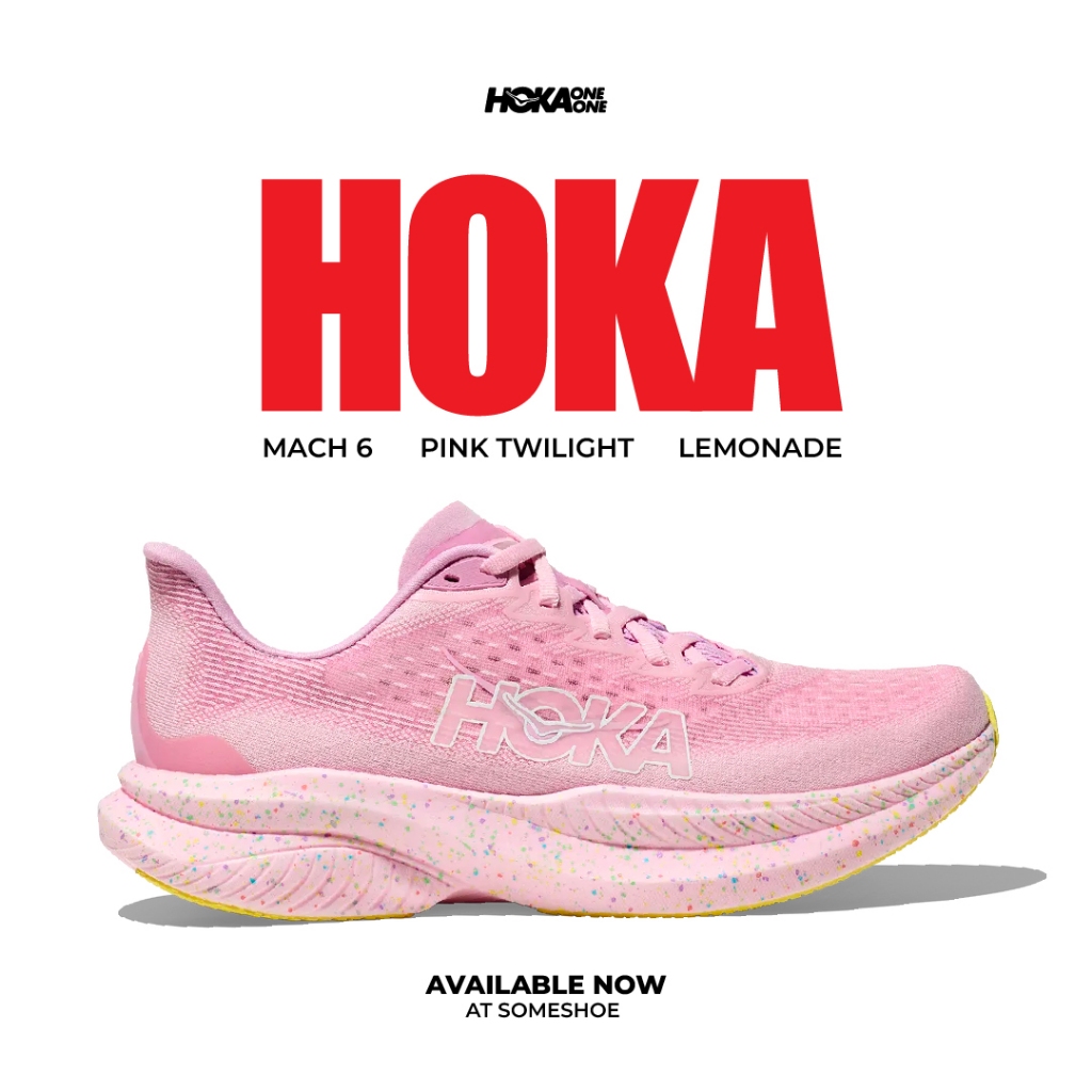 Hoka Mach 6 Pink Twilight Lemonade Original | Shopee Malaysia