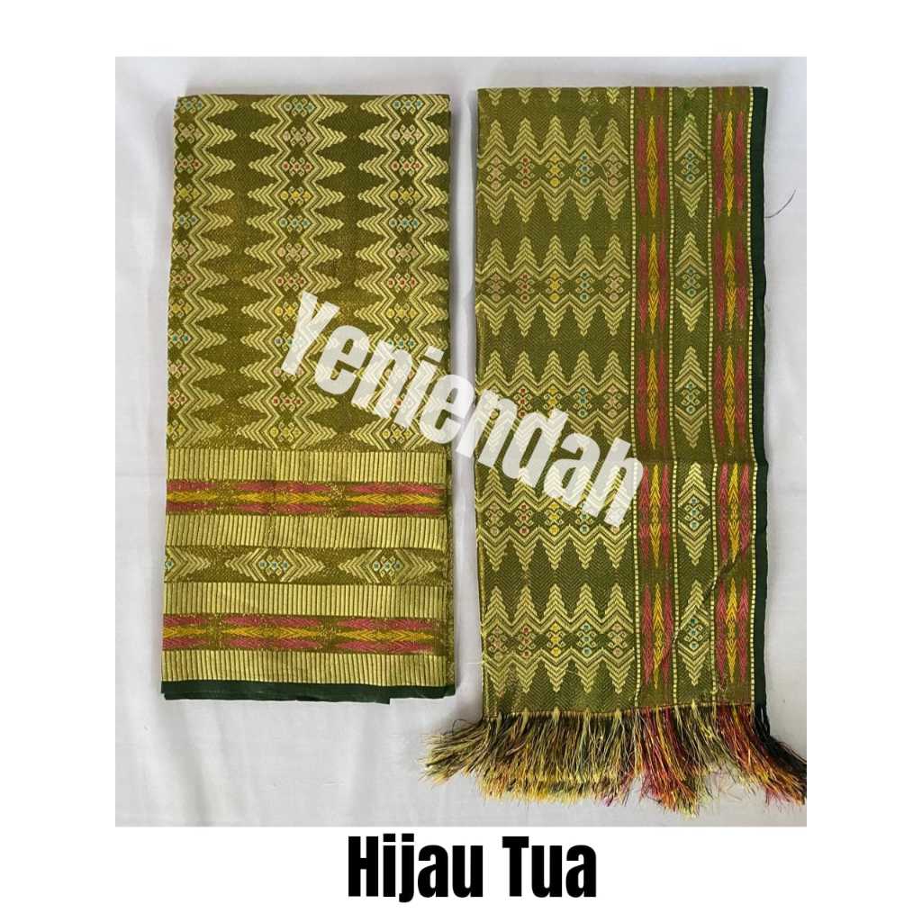 HIJAU Thai Songket Cloth with Dark Green Edges | Shopee Malaysia