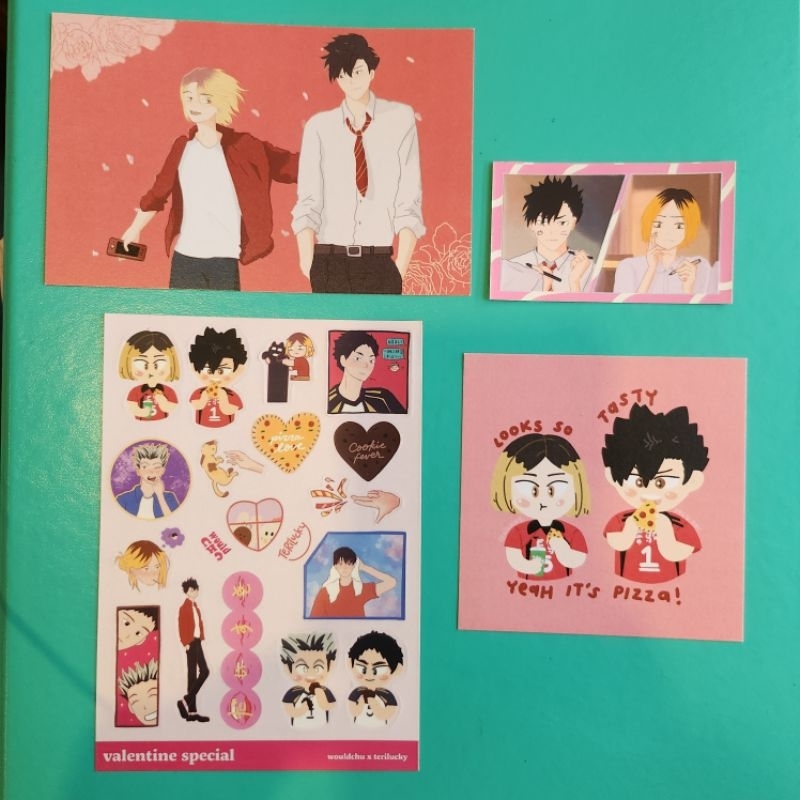 Kuroo kenma haikyuu art prints & stickers bundle, anime haikyuu kuroo ...