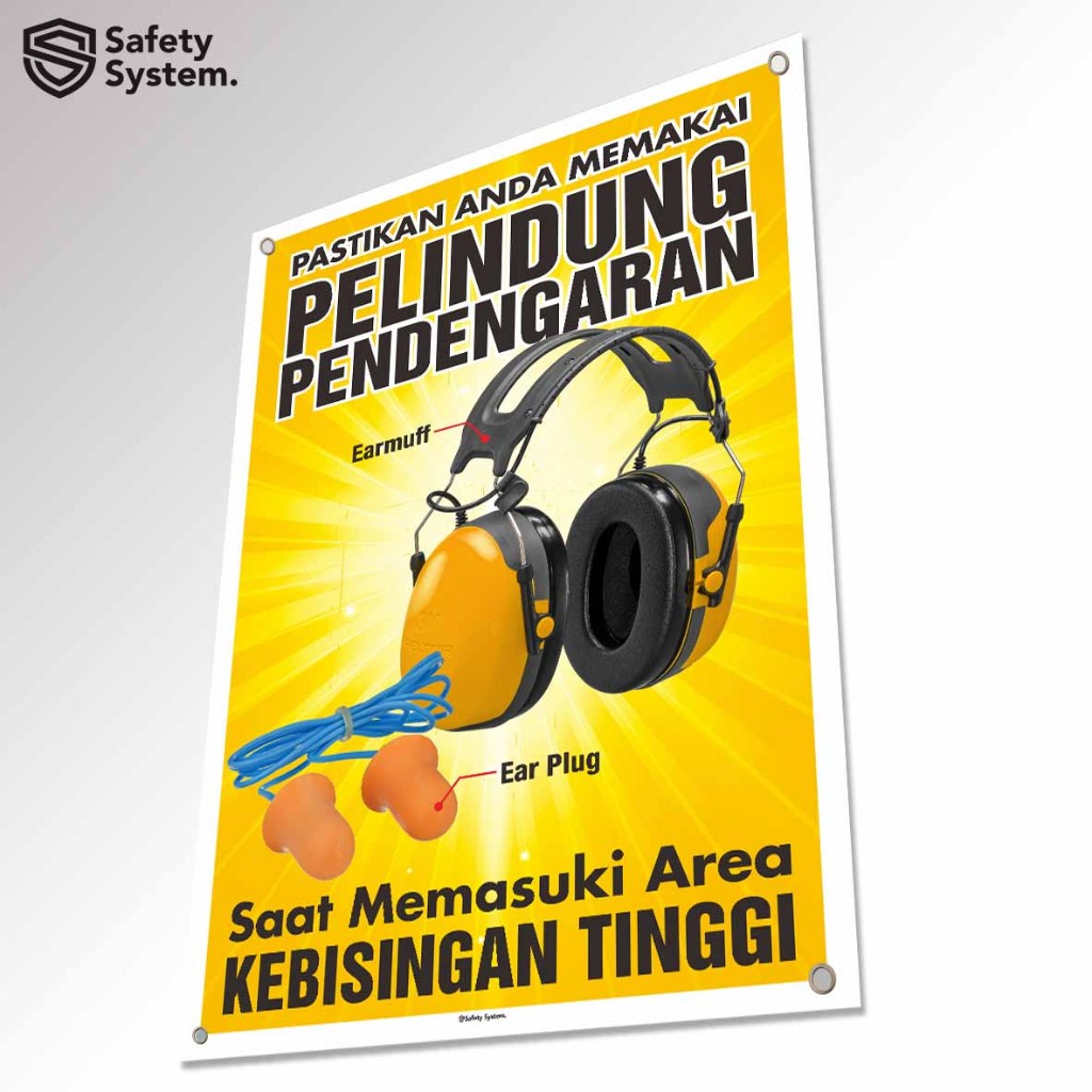 Work Safety K3 Banner Make Sure You Wear Earmuff Hearing Ear Protectors ...