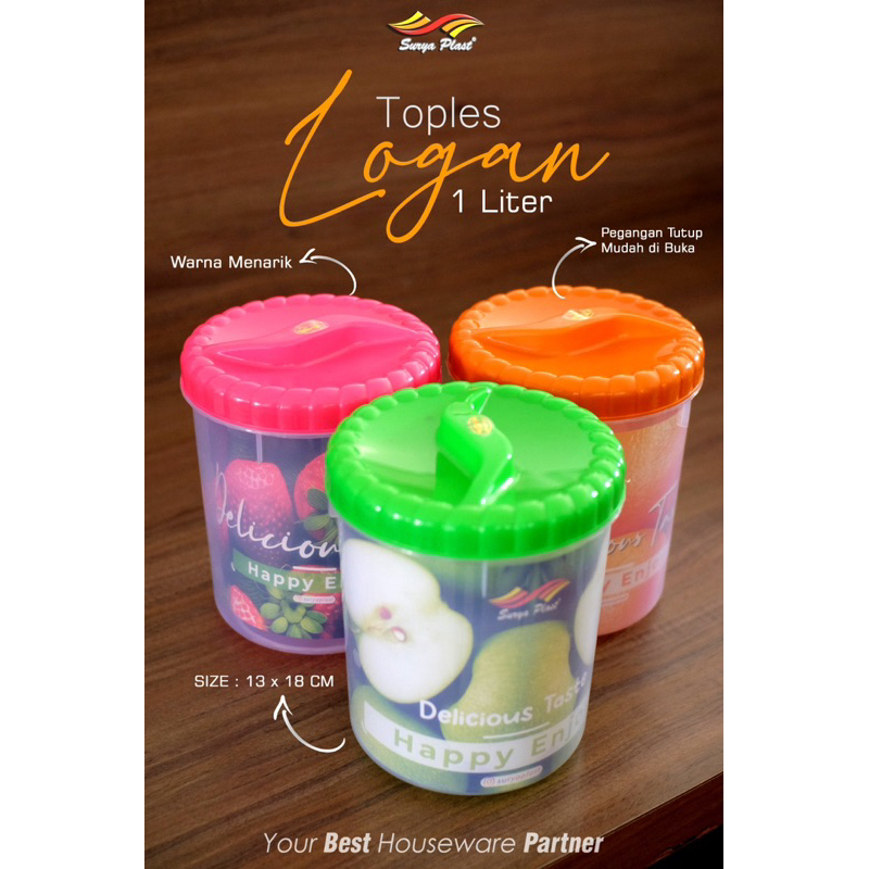 (contains 6 pcs) 1 kg Clear Plastic Logan Cake Jar | 1 Liter Twist Lid ...