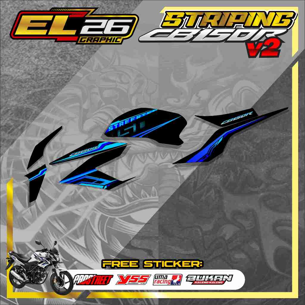 629 STRIPING STICKER CB 150R V2 - STICKER CB 150R V2 MOTIF STAR ...