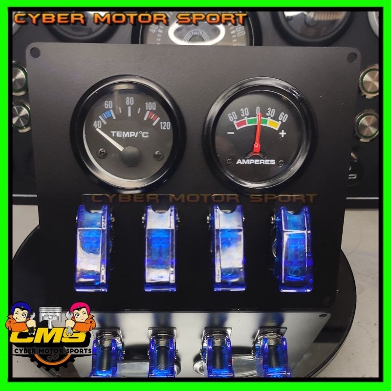 MESIN Car indicator Temperature plus ampere meter universal ARB rocker ...