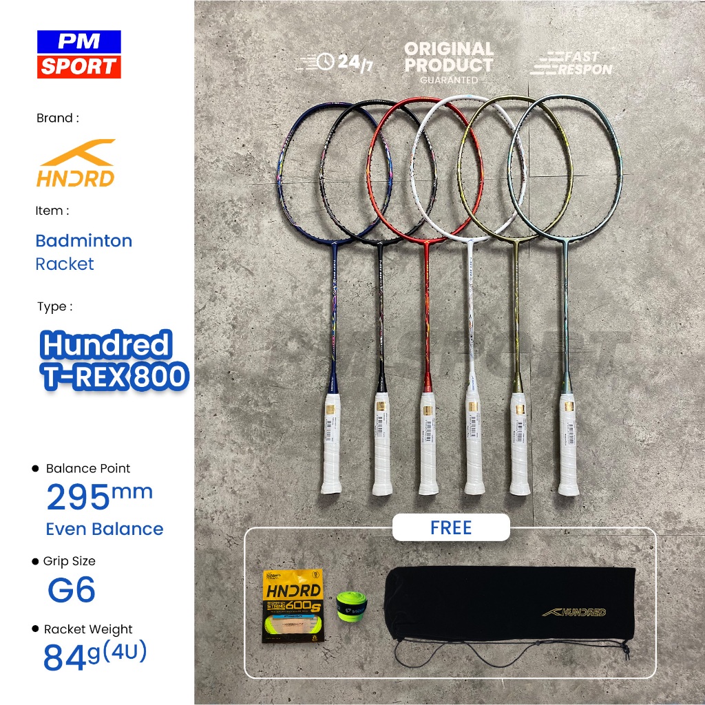 Badminton Racket/BADMINTON Racket HUNDRED T-REX 800t REX ORIGINAL ...