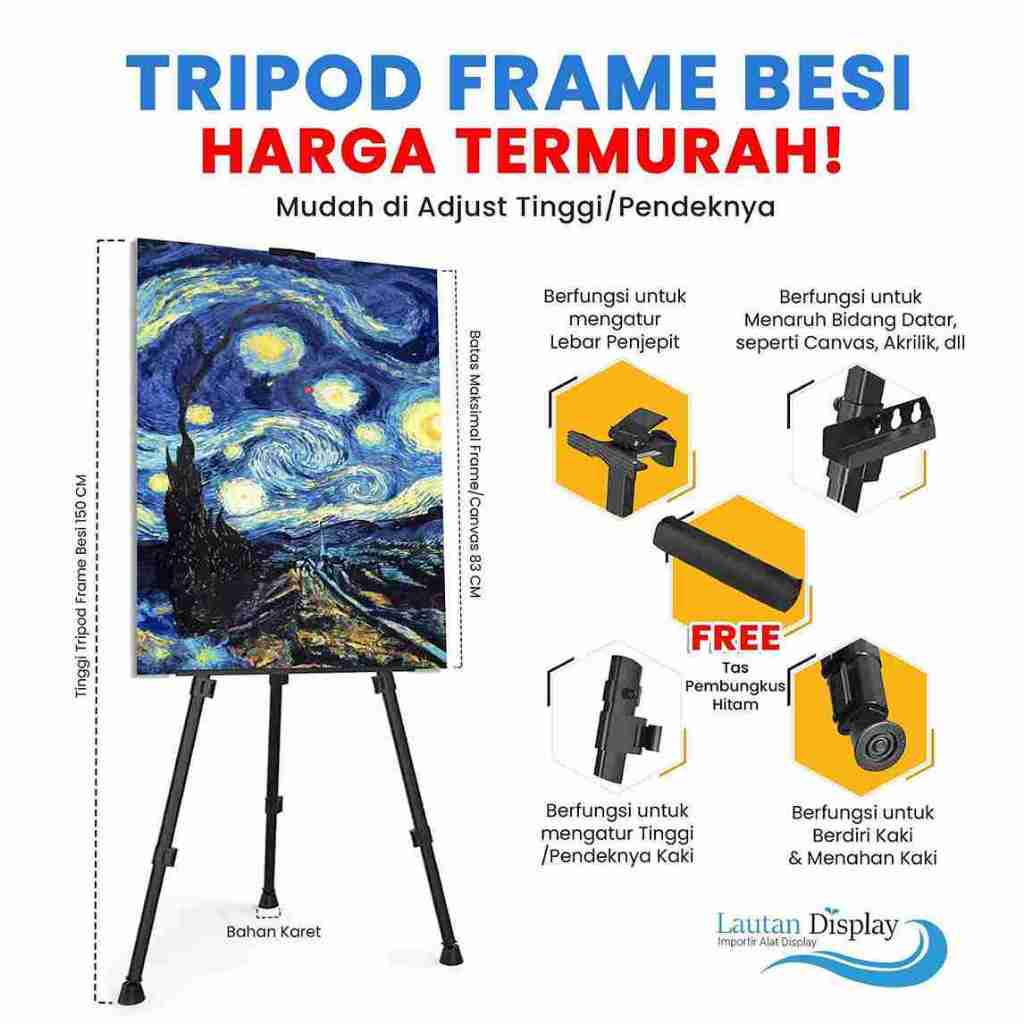 Tripod Standing Iron Frame 1 Side Stand Easel Photo Frame Holder ...