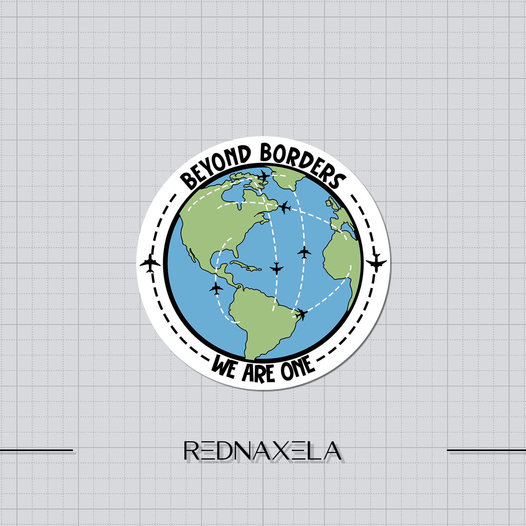 Vinyl Sticker Luggage Sticker Beyond Borders We Are One Travel Suitcase ...