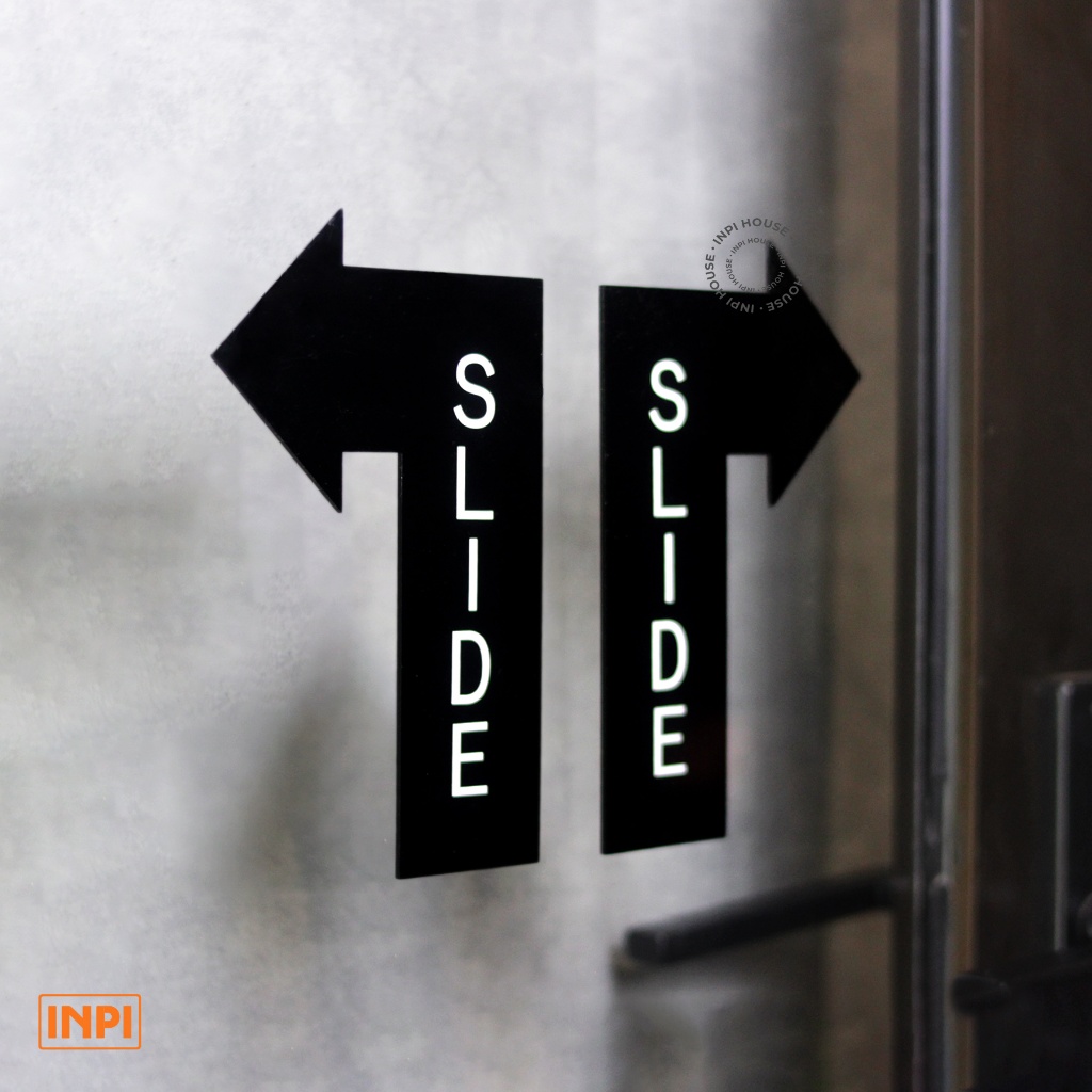 Sign Slide Arrow Slide Shop Door Sliding Sliding Door - INPI House ...