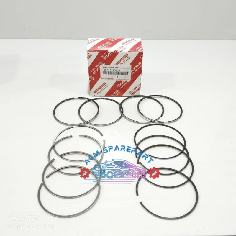 Piston RING ORI INNOVA HILUX 1KD FORTUNER 2KD DIESEL STANDARD OVER SIZE ...