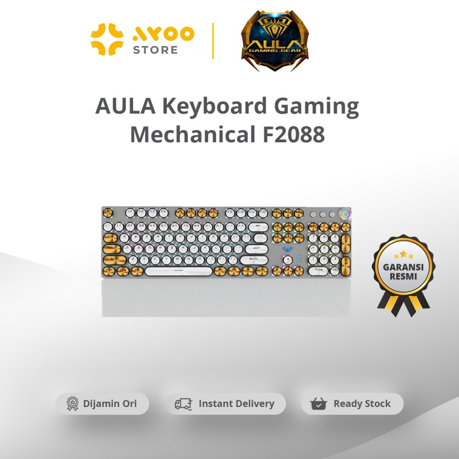 Aula Multimedia Mechanical Gaming Keyboard F2088 CDkeyc ORANGE+WHITE ...