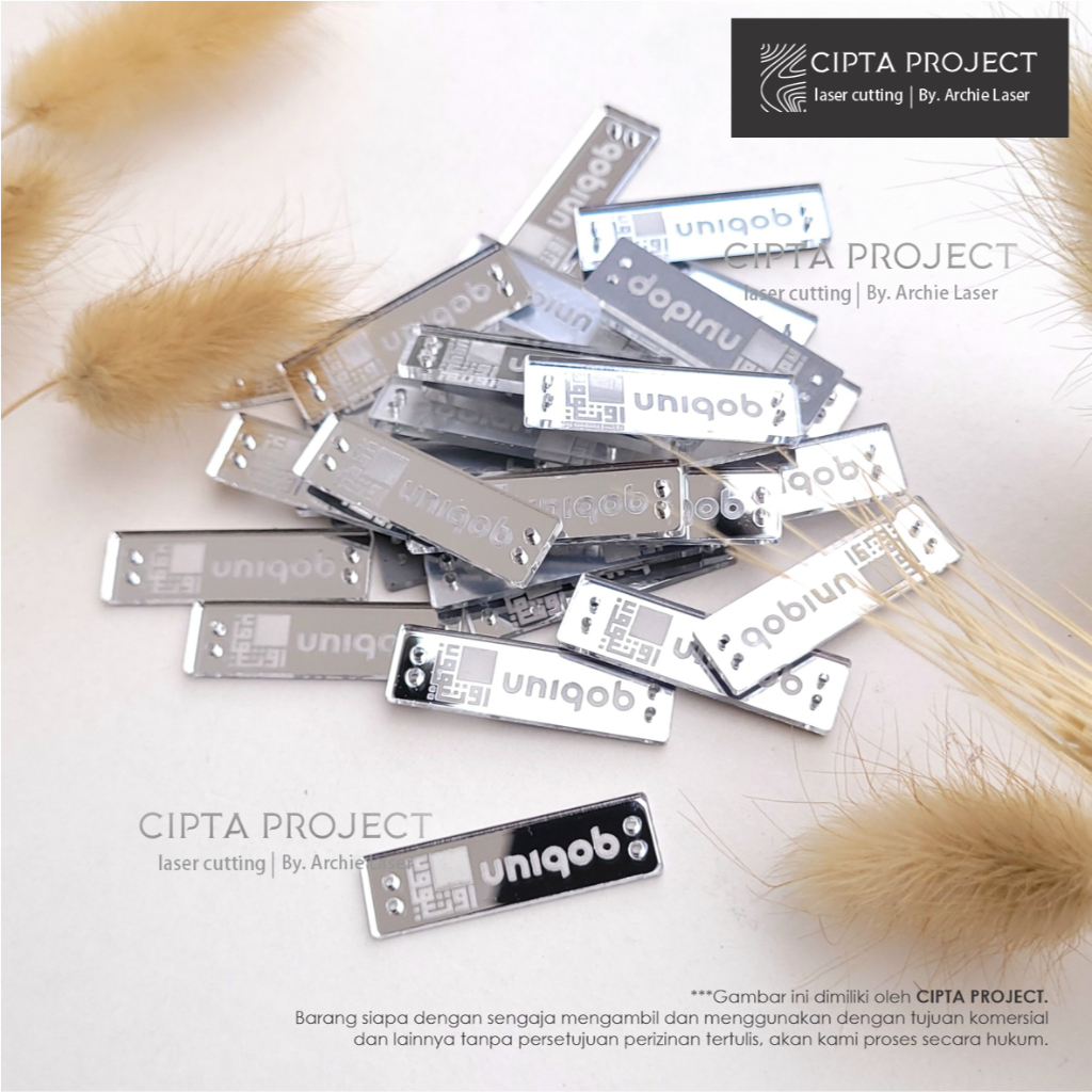 Silver Mirror Hijab Tag / Acrylic Label Hijab/ Clothes/ Gamis ...