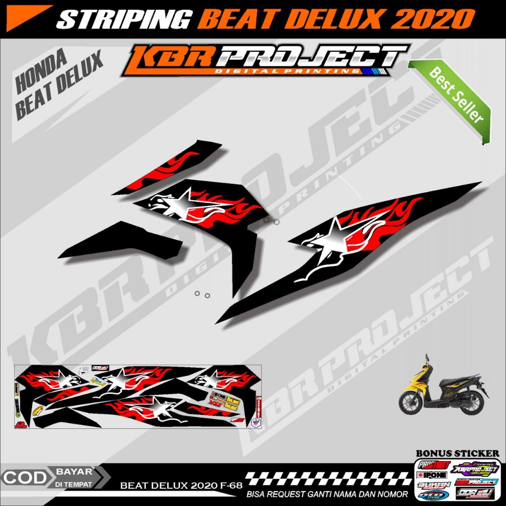 Beat DELUXE NEW ESP (2020-2021-2022) TAMIYA MOTIF STRIPING Sticker ...
