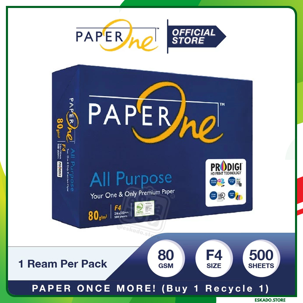 Hvs Paper One Paper / F4 Photocopy Paper 80 Gsm (1 Ream = 500 Sheets ...