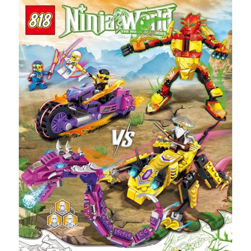 Kids Toys Brick Ninjago Fire Hair 4 in 1 action figure Ninjago Big ...