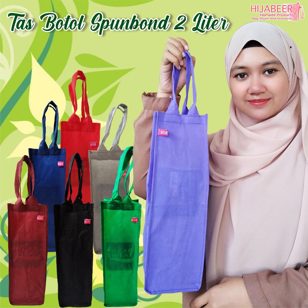 2 Liter Bottle Tote Bag Spunbond 75 Gsm Plain Carrying Bag by Hijabeer ...