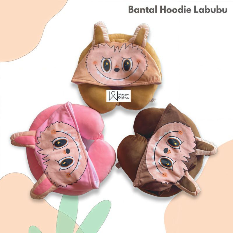 Labulabu The Monsters Macarone Kawai Hoodie Neck Pillow Doll with SNI ...