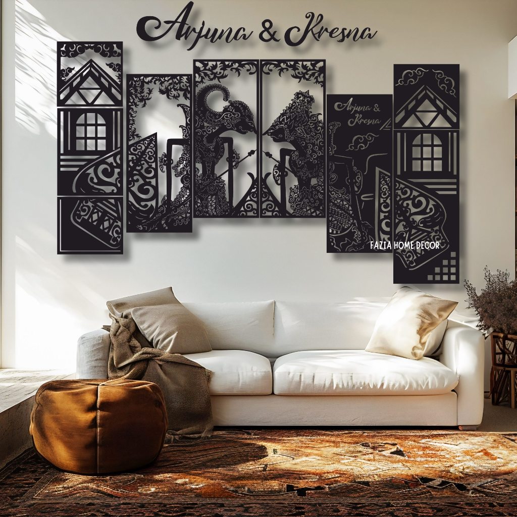 ARJUNA VS KRISNA NEW DESIGN BEAUTIFUL WALL DECOR Puppet JAVA THEME WALL ...