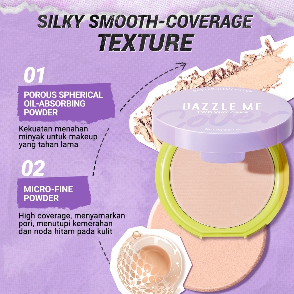 Dazzle Me Double Kill Two Way Cake Powder - Long Lasting & Anti-Oil ...