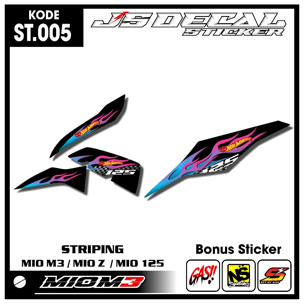 Mio m3 Striping Sticker (ST 005) - Motorcycle List Variation Sticker ...