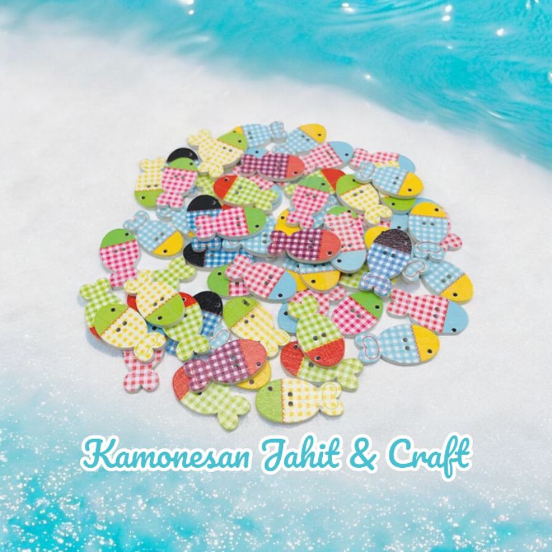 KAYU Fish Wooden Buttons (10pcs) | Shopee Malaysia