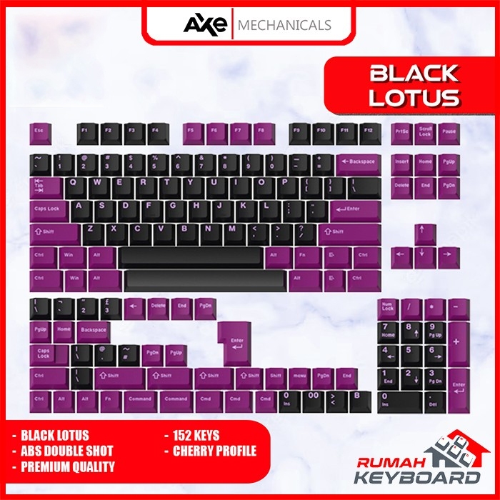 Keycap - KEYCAPS - CHERRY - BLACK LOTUS - ABS - DOUBLE SHOT | Shopee ...