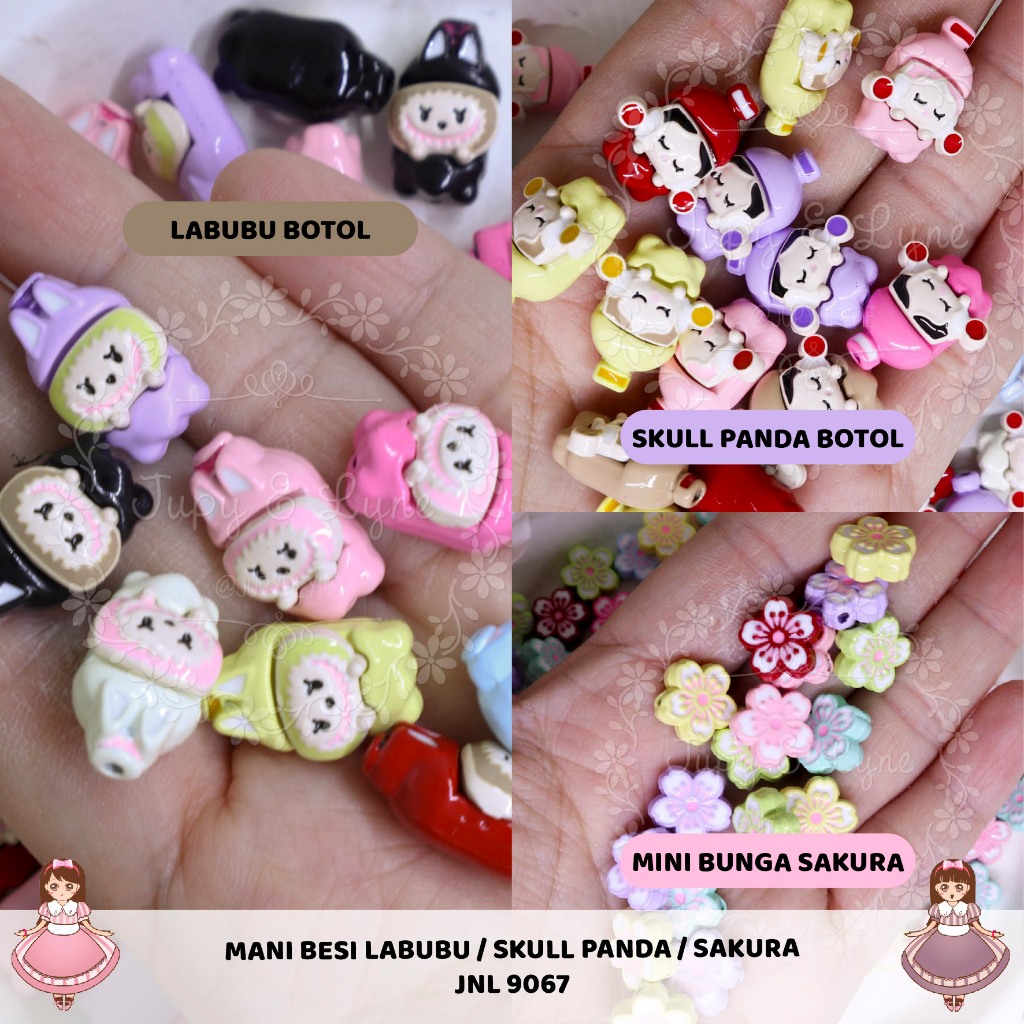 Code 9067 Bead Iron Alloy Enamel phone strap viral Labubu skull panda ...