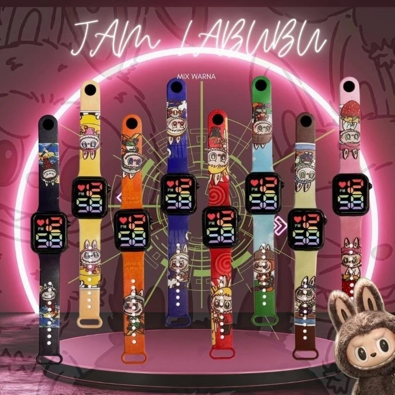 Children's Digital LED Watch with Labubu Character / Beautiful Cute ...