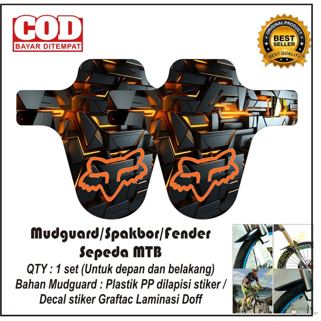 Mtb bicycle mudguard fender fender full decal front and rear (1 set ...