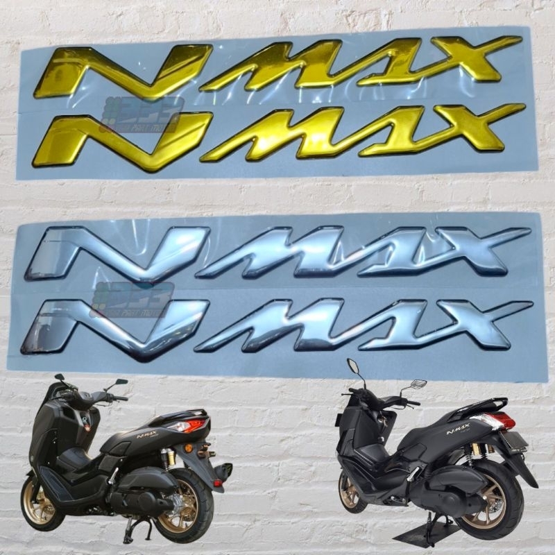 Nmax old and NMAX new silver and gold body emblem logos, left and right ...
