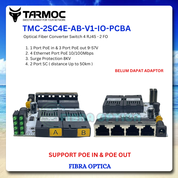 Tarmoc TMC-2SC4E-AB-V1-IO-PCBA | Media Converter Switch 2FO 4LAN / 2 FO ...