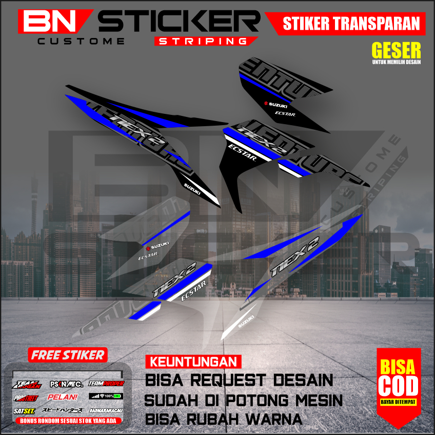 Striping DECAL SUZUKI NEX TRANSPARENT STICKER FACELIFT RACING SIMPEL UV ...