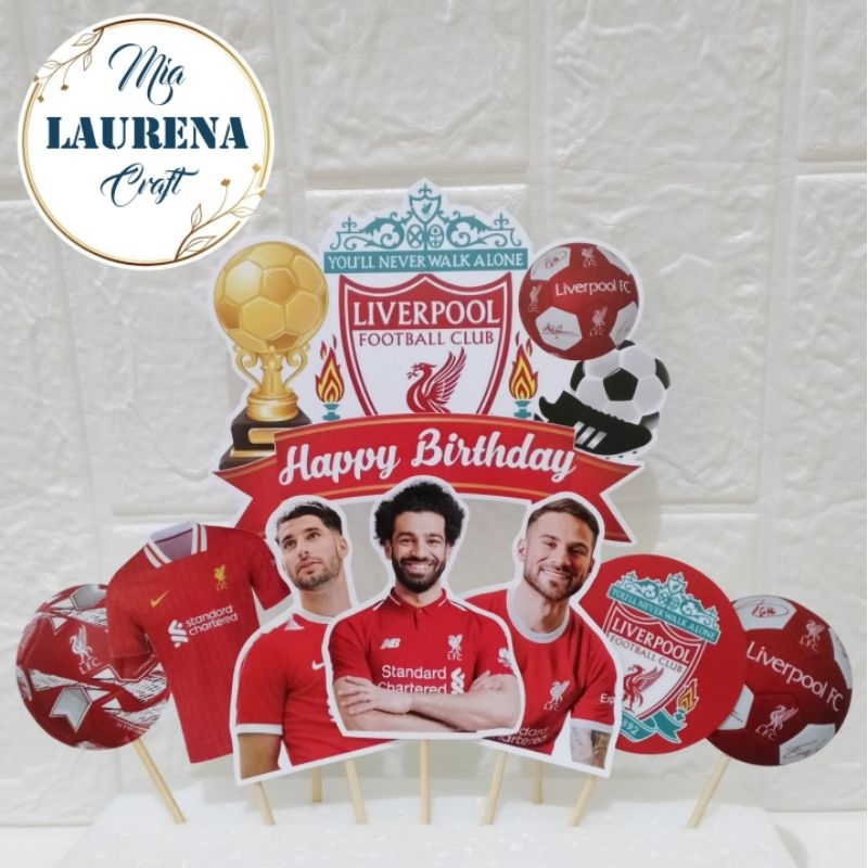 Birthday cake topper, liverpool ball theme birthday cake decoration ...