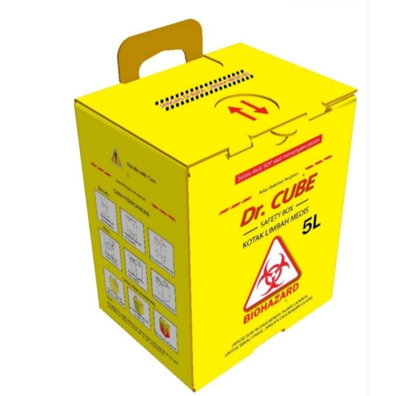 5 Liter Medical Safety Box (Glossy / Coating)Complete/Medical Trash Can ...