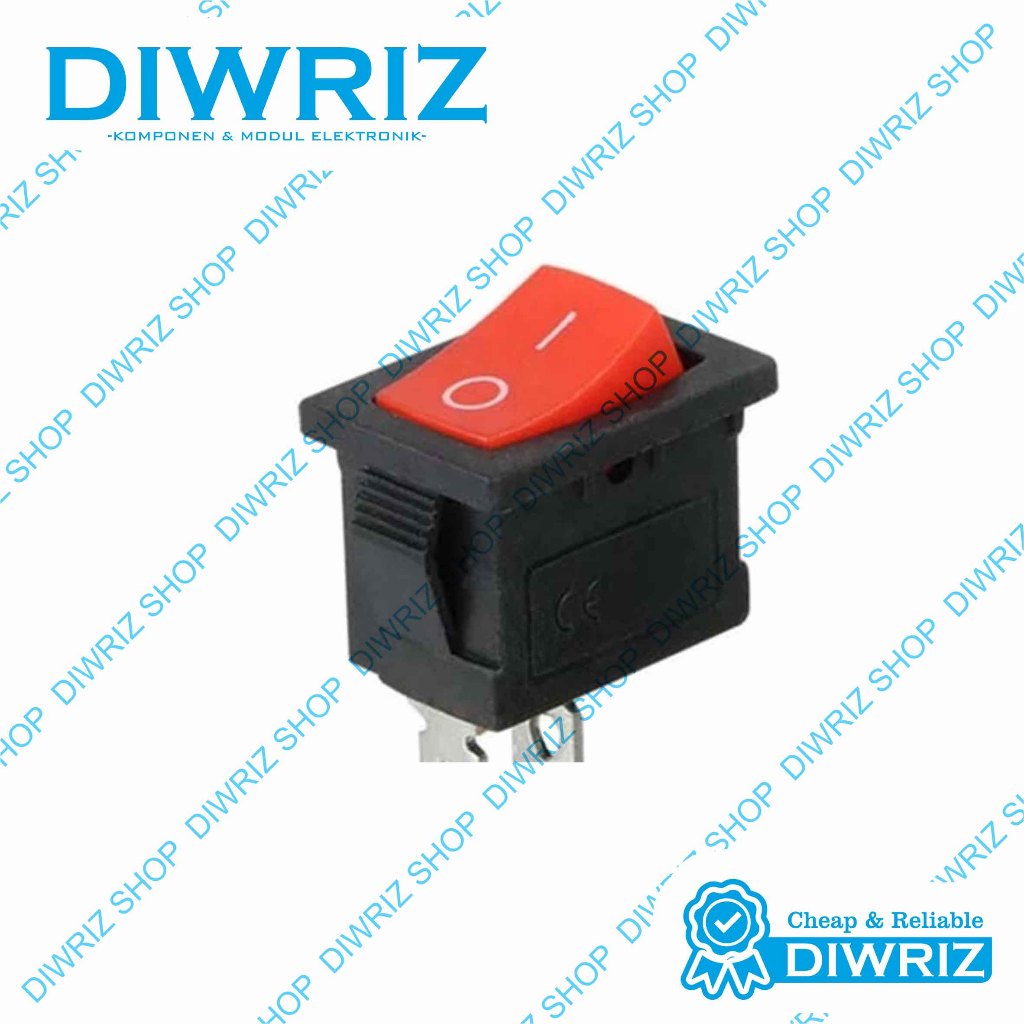 HITAM MERAH Kcd-101 Red Black Rocker Switch Power Switch 15x21mm ...