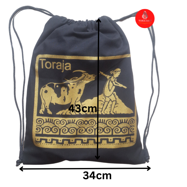 Torajaku Drawstring Bag Toraja Motif Buffalo and Shepherd Buffalo ...